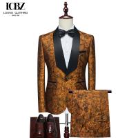 China Custom Men's Business Suit Wool Blend Fabric Sizes S to 3XL for Stage Groom for sale