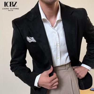 China Custom Slim Fit Men's Blazer T/R Fabric Anti-Wrinkle Business Suit Jacket S-3XL for sale
