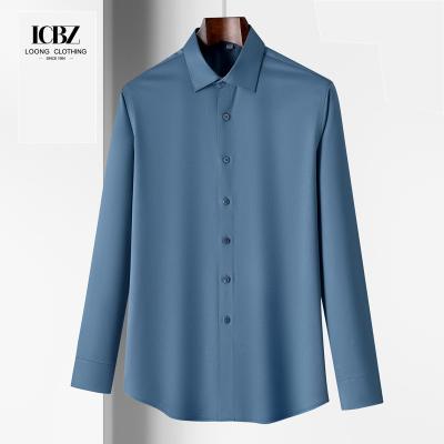 China Customizable Dallas Cowboys Soft White Long Silk Dress Shirt for Men 100-120cm for sale