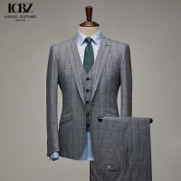 China Custom Business Suit for Men Wool Blend Fabric Sizes S to 3XL Wedding Formal Wear for sale