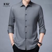 China Men's Cotton Stretch Dress Shirt Long Sleeve Button Down Formal Shirt 2XL for sale