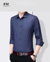 China Men's Cotton Stretch Dress Shirt Long Sleeve Button Down Formal Shirt 2XL for sale