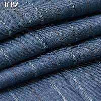China Custom Blue Striped Woven Men Suit for Wedding Groom Custom Logo Sizes S to 3XL for sale
