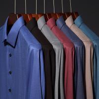 China Men's Cotton Stretch Dress Shirt Long Sleeve Button Down Formal Shirt 2XL for sale