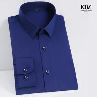 China Custom Men's Dress Shirts Long Sleeve Formal Shirt Polyester Cotton Blend Sizes S to 10XL for sale