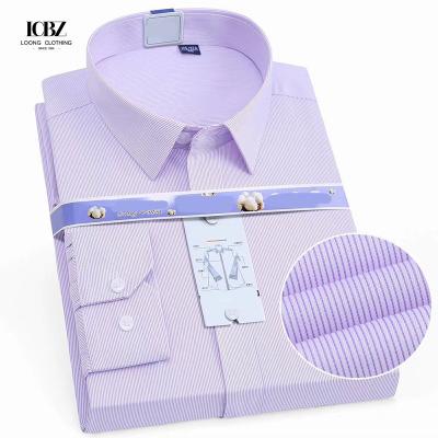 China Men's Slim Fit Long Sleeve Dress Shirt Polyester Cotton Blend Sizes S to 10XL Custom Logo for sale