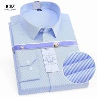 China Custom Formal Men's Dress Shirt Polyester Spandex Blend Short Long Sleeve Size up to 10XL for sale