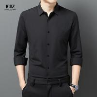 China Men's Designer Casual Long Sleeve Stretch Vertical Stripe Vintage Shirt S-10XL for sale
