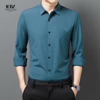 China Men's Designer Casual Long Sleeve Stretch Vertical Stripe Vintage Shirt S-10XL for sale