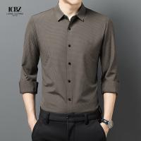 China Men's Designer Casual Long Sleeve Stretch Vertical Stripe Vintage Shirt S-10XL for sale