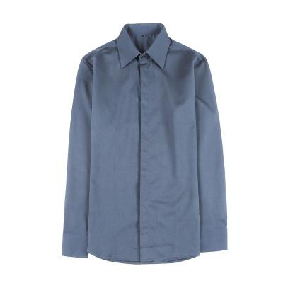 China Slim Fit Business Dress Shirt 75% Polyester 21% Viscose 4% Spandex Men Casual Button Down S-4XL for sale