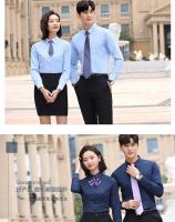 China Embroidered Logo Non-Ironing Shirt Sustainable Fabric Polyester Cotton for Men Women Work Clothes for sale