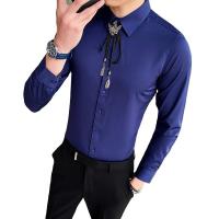 China Men's Slim Fit Cotton Long Sleeve Formal Shirt 5000 Pieces Customizable for Business Wear for sale