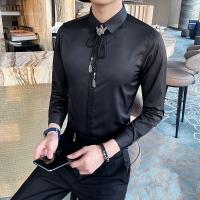 China Men's Slim Fit Cotton Long Sleeve Formal Shirt 5000 Pieces Customizable for Business Wear for sale