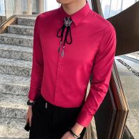 China Men's Slim Fit Cotton Long Sleeve Formal Shirt 5000 Pieces Customizable for Business Wear for sale