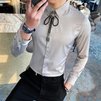 China Men's Slim Fit Cotton Long Sleeve Formal Shirt 5000 Pieces Customizable for Business Wear for sale