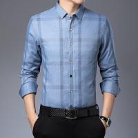 China Men's Winter Quilted Shirt Detachable Fleece Lining Plaid Stripes Velvet Black Size XXL to 10XL for sale
