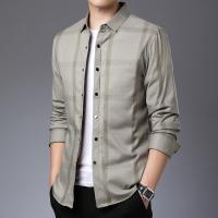 China Men's Winter Quilted Shirt Detachable Fleece Lining Plaid Stripes Velvet Black Size XXL to 10XL for sale