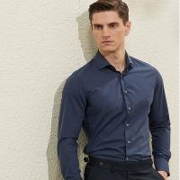 China Men's Business Formal Long Sleeve Dress Shirt Slim Fit with Pocket Sizes 2XL-10XL for sale