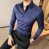 China Formal Slim Fit Button Down Dress Shirts for Men Custom Breathable and Solid Colors for sale