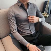 China Formal Slim Fit Button Down Dress Shirts for Men Custom Breathable and Solid Colors for sale