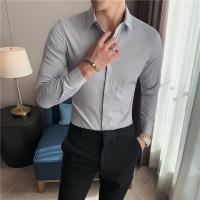 China Formal Slim Fit Button Down Dress Shirts for Men Custom Breathable and Solid Colors for sale