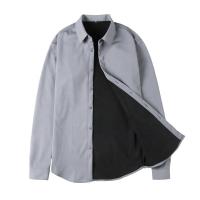 China Men's Slim Fit Solid Color Formal Shirt Viscose Polyester Spandex 65% 33% 2% for sale
