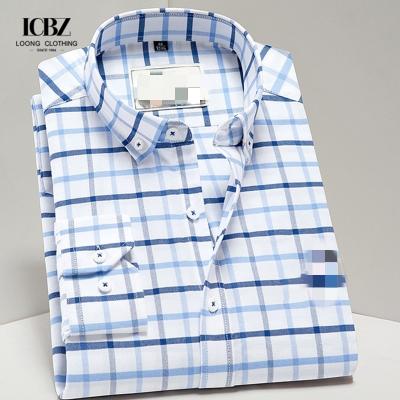 China Solid Pattern Business Casual Oxford Long Sleeve Cotton Shirt for Men Size XXL to 10XL for sale