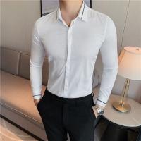 China Digital Printing Men's Slim Fit Solid Color Long Sleeve Shirt for Styles Customized for sale