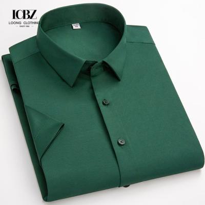 China Large Size Business Casual Men's Shirt Solid Color XXL to 10XL Polyester Cotton Blend for sale