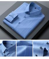 China Men's Slim Fit Long Sleeve Business Shirt Polyester Cotton Spandex Sizes up to 10XL for sale