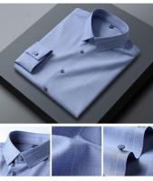 China Men's Slim Fit Long Sleeve Business Shirt Polyester Cotton Spandex Sizes up to 10XL for sale