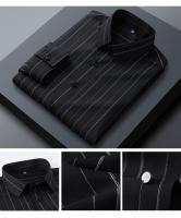 China Men's Slim Fit Long Sleeve Business Shirt Polyester Cotton Spandex Sizes up to 10XL for sale