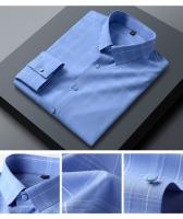 China Men's Slim Fit Long Sleeve Business Shirt Polyester Cotton Spandex Sizes up to 10XL for sale