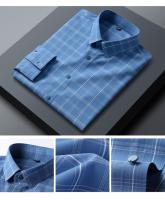 China Men's Slim Fit Long Sleeve Business Shirt Polyester Cotton Spandex Sizes up to 10XL for sale