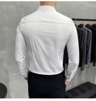 China Men's Slim Fit Long Sleeve Dress Shirt Solid Color Autumn Fashion Polyester Cotton Sizes S-10XL for sale