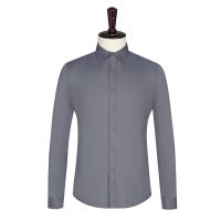 China Breathable Cotton Bamboo Fiber Men's Formal Dress Shirt Gray Long Sleeve Slim Fit S-XXXL for sale