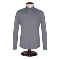 China Breathable Cotton Bamboo Fiber Men's Formal Dress Shirt Gray Long Sleeve Slim Fit S-XXXL for sale