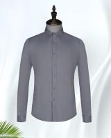 China Men's Blue Stripe Long Sleeve Non-Iron Bamboo Fiber Dress Shirt Size 38-46 for sale