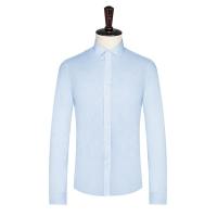 China Men's Blue Stripe Long Sleeve Non-Iron Bamboo Fiber Dress Shirt Size 38-46 for sale