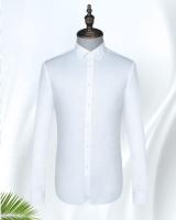 China Men's Blue Stripe Long Sleeve Non-Iron Bamboo Fiber Dress Shirt Size 38-46 for sale