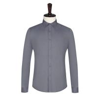 China Men's Blue Stripe Long Sleeve Non-Iron Bamboo Fiber Dress Shirt Size 38-46 for sale