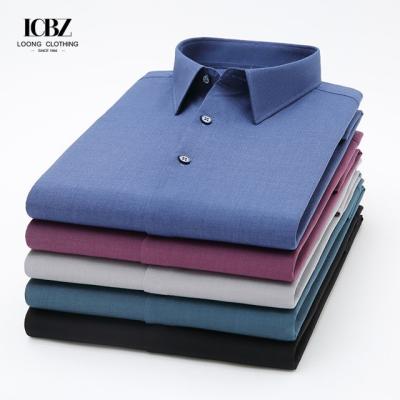 China Breathable Bamboo Fiber Men's Casual Long Sleeve Shirt Sizes 3XL to 10XL for sale