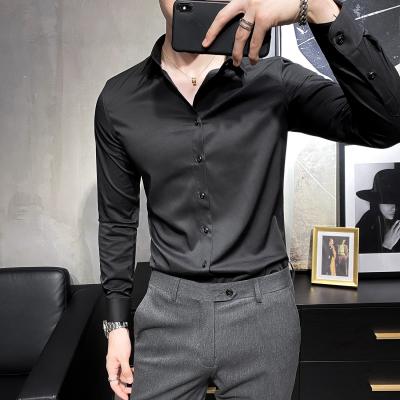 China Knitted Long Sleeve Slim Fit Shirts for Men Adult Casual Wear 100% Cotton for sale