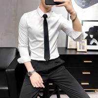 China Knitted Long Sleeve Slim Fit Shirts for Men Adult Casual Wear 100% Cotton for sale