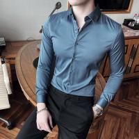 China Knitted Long Sleeve Slim Fit Shirts for Men Adult Casual Wear 100% Cotton for sale