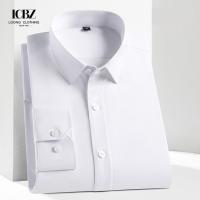 China Men's Long-Sleeved Shirt Waterproof Stain-Proof Polyester Spandex Cotton Sizes XXL to 10XL for sale
