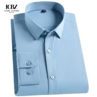China Men's Long-Sleeved Shirt Waterproof Stain-Proof Polyester Spandex Cotton Sizes XXL to 10XL for sale