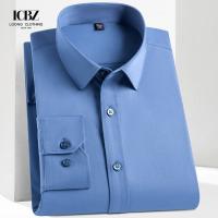 China Men's Long-Sleeved Shirt Waterproof Stain-Proof Polyester Spandex Cotton Sizes XXL to 10XL for sale