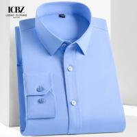 China Men's Long-Sleeved Shirt Waterproof Stain-Proof Polyester Spandex Cotton Sizes XXL to 10XL for sale